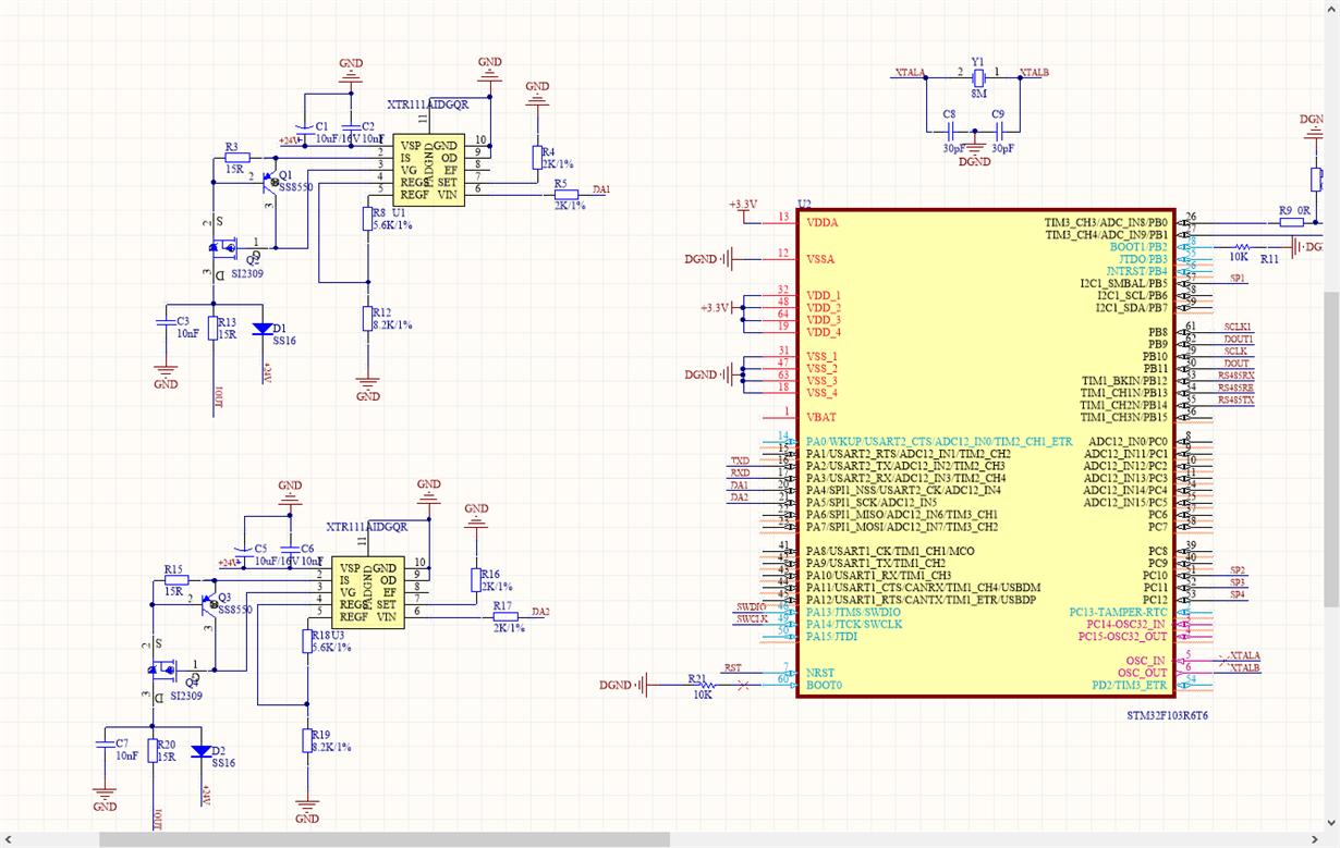 STM32带DA功能的MCU，配合XTR111应该输出一个4-20mA的电流，无论如何都没有电流产生，为什么？ - TI论坛 - 电子技术论坛 - 广受欢迎的专业电子论坛!
