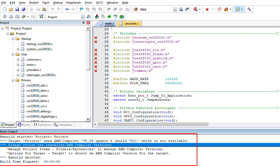 Keil5运行报错: ‘options For Target Target‘ To Select An Arm Compiler