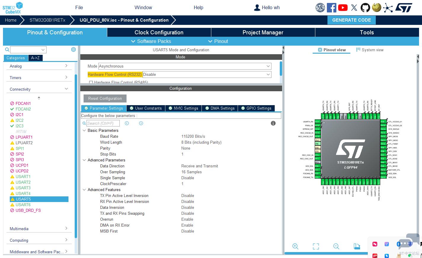 stm32g0b1中的usart5进不去HAL_UARTEx_RxEventCallback，为什么？ - ST意法半导体 - 电子技术论坛 ...